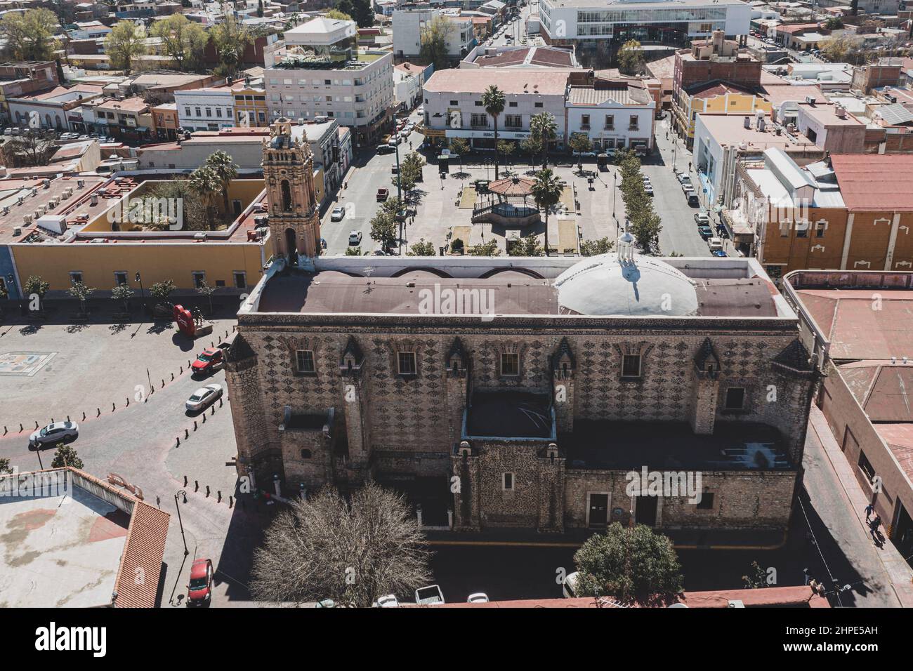 Aerial view of Hidalgo Parral in Chihuahua Mexico. Parral is a magical ...