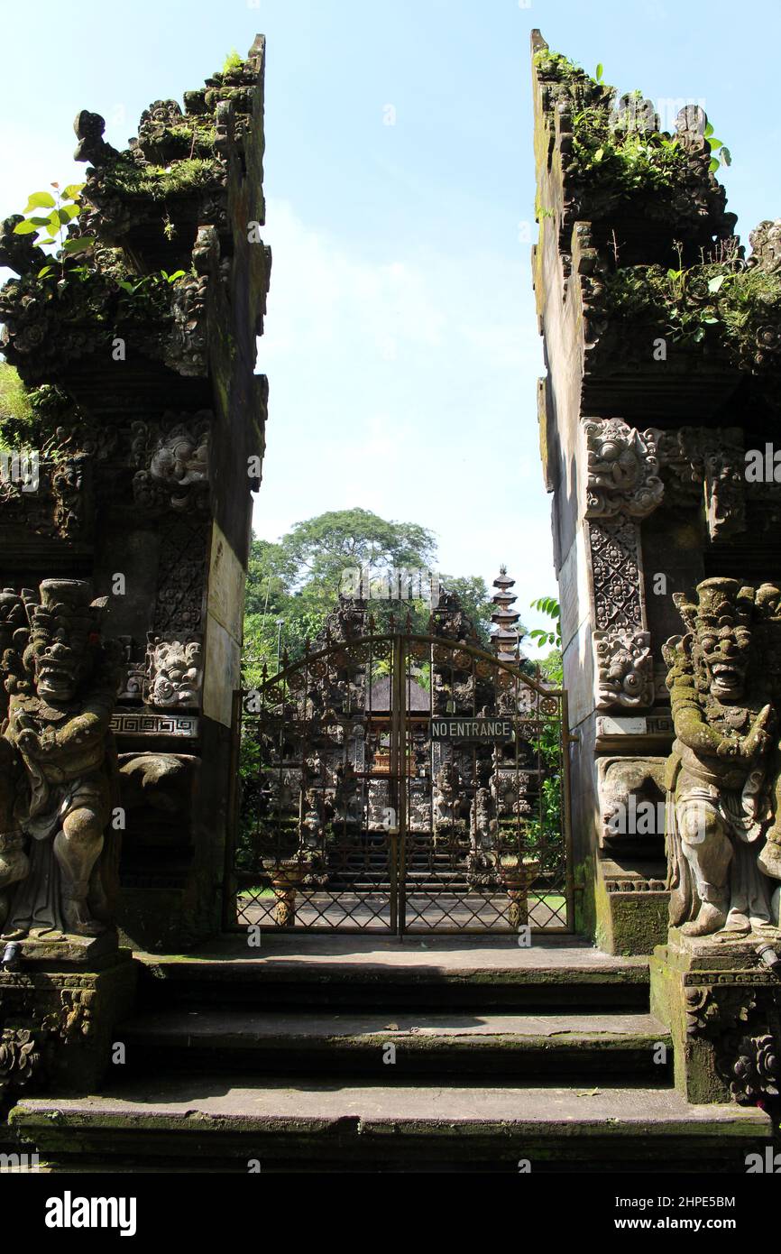 Entrance gate of Gunung Lebah Temple complex next to Campuhan Ubud ...