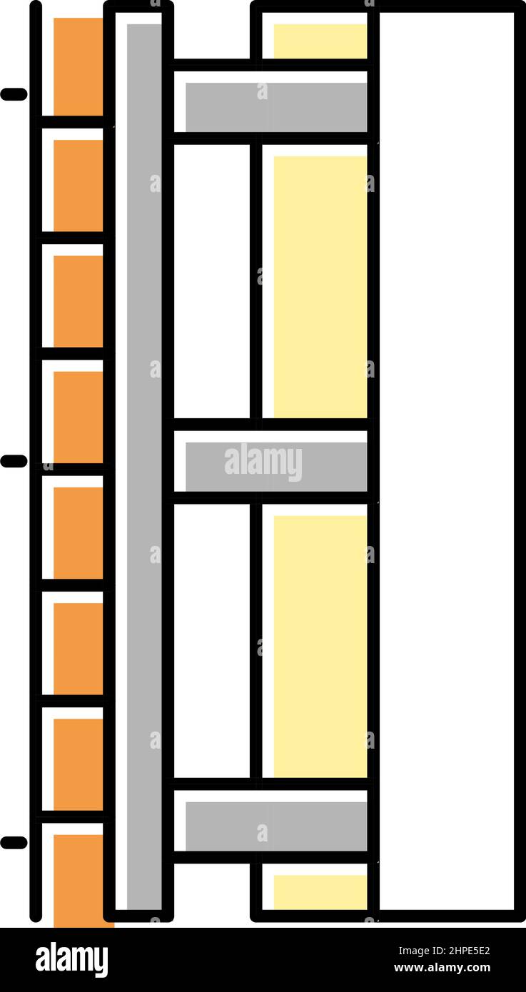 wall insulation layer color icon vector illustration Stock Vector Image ...