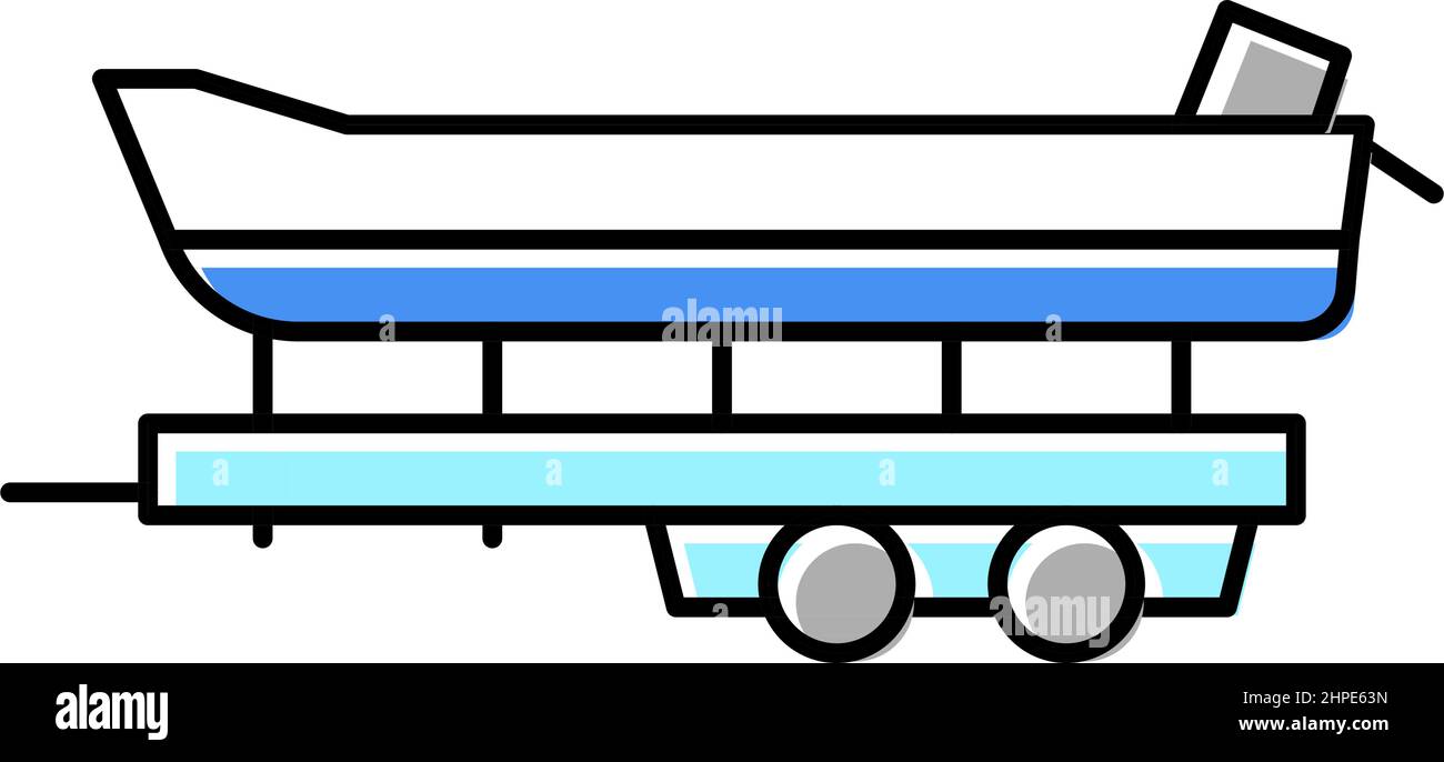 boat transportation trailer color icon vector illustration Stock Vector ...