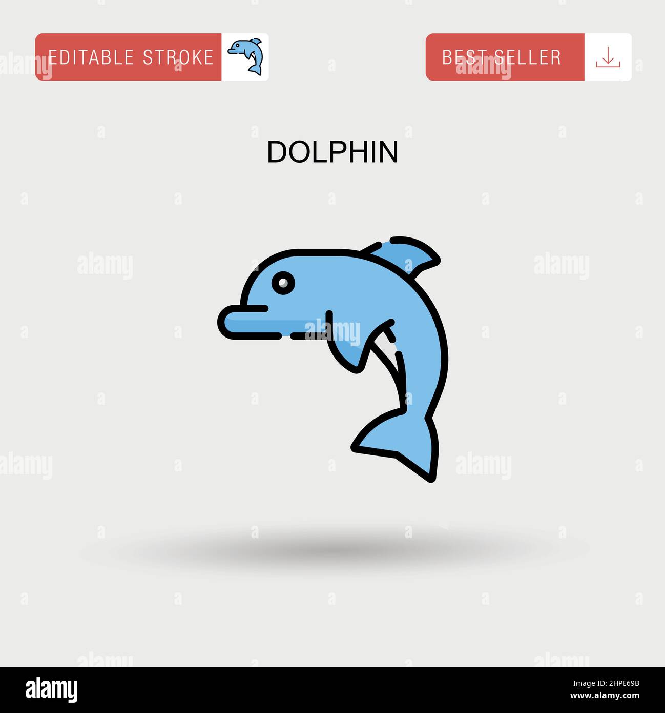 Dolphin Simple vector icon Stock Vector Image & Art - Alamy