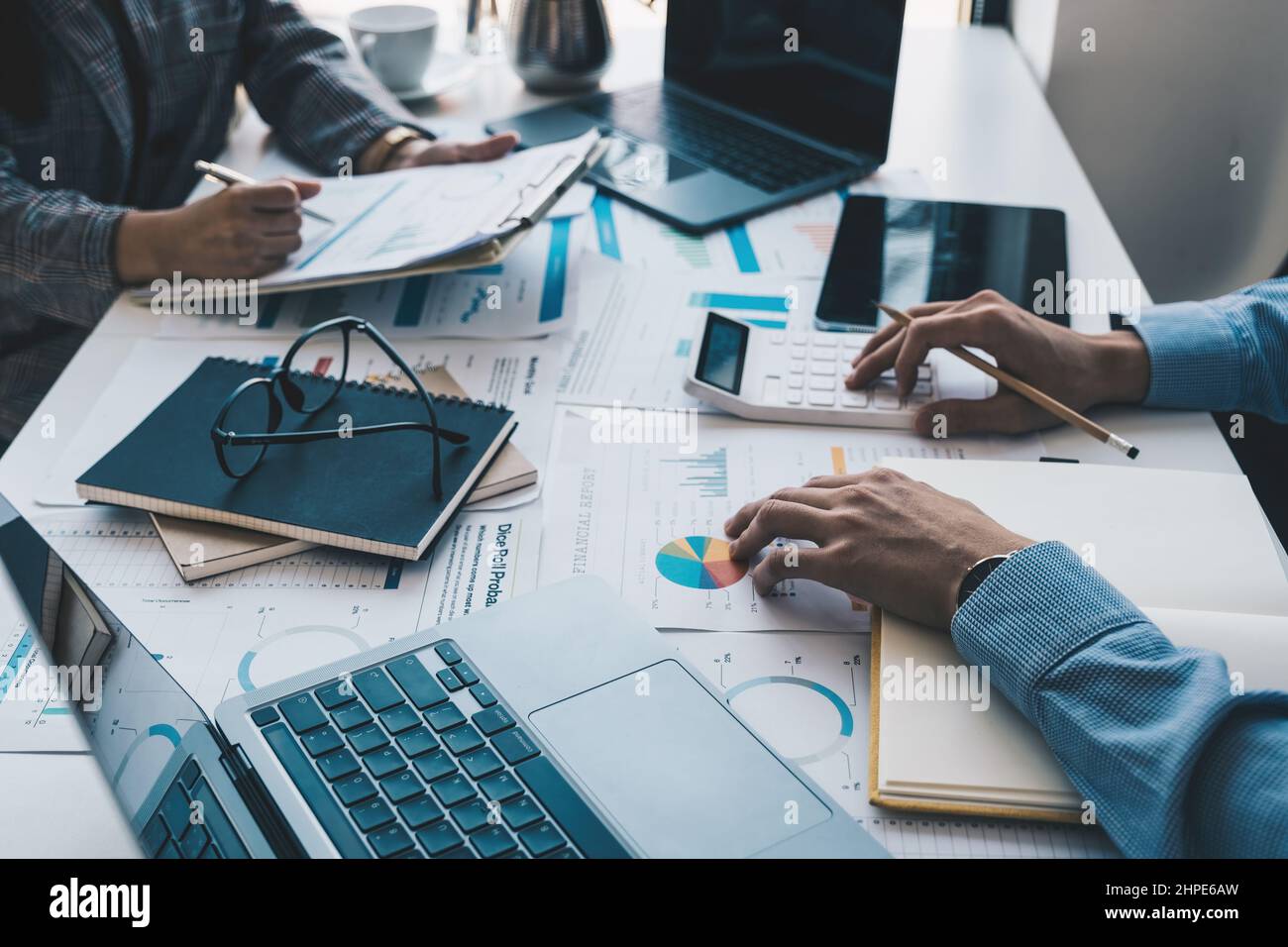 Image of Audit team working together and looking about transaction for ...