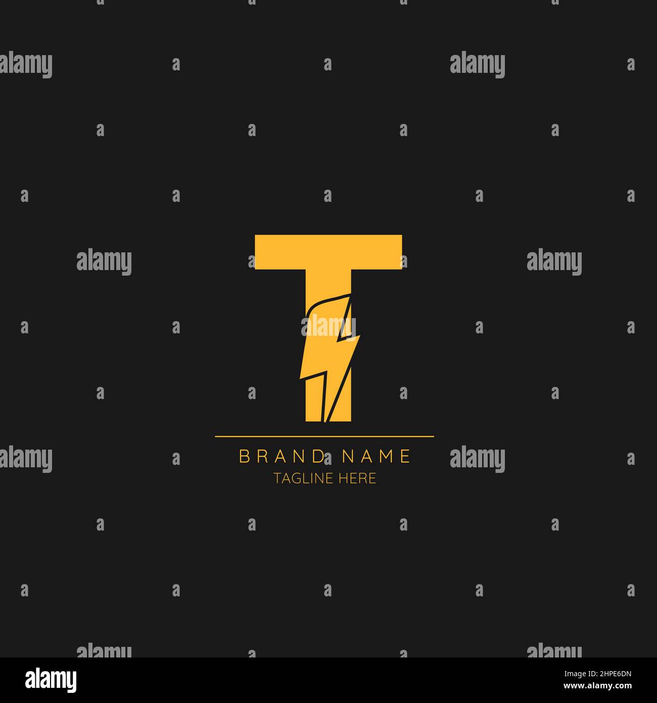 Initial T Letter with Lightning Bolt Logo Icon Stock Vector Image & Art ...