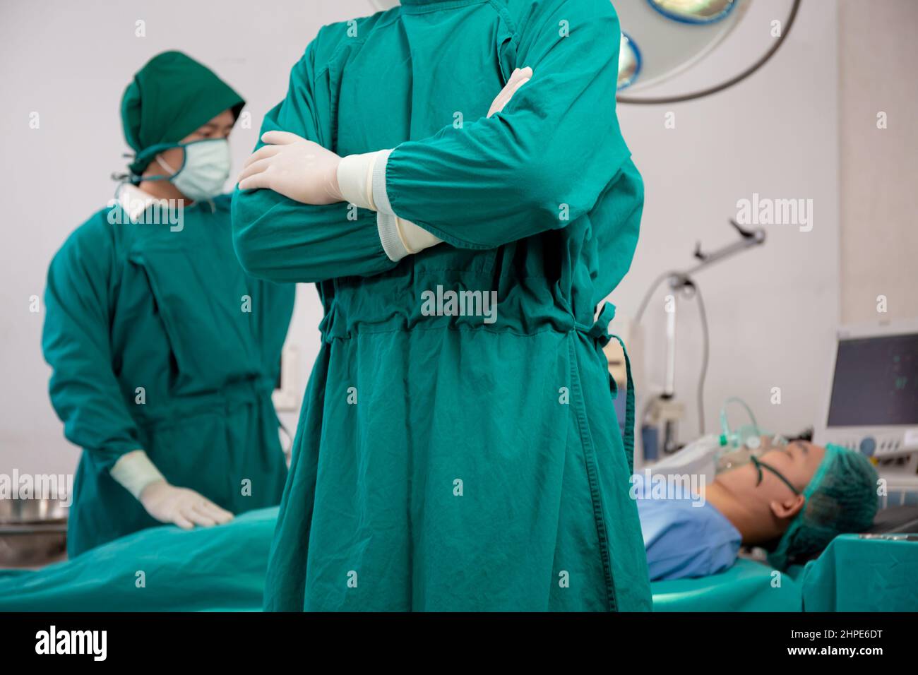 Portrait doctor performing surgical operation hi-res stock photography ...