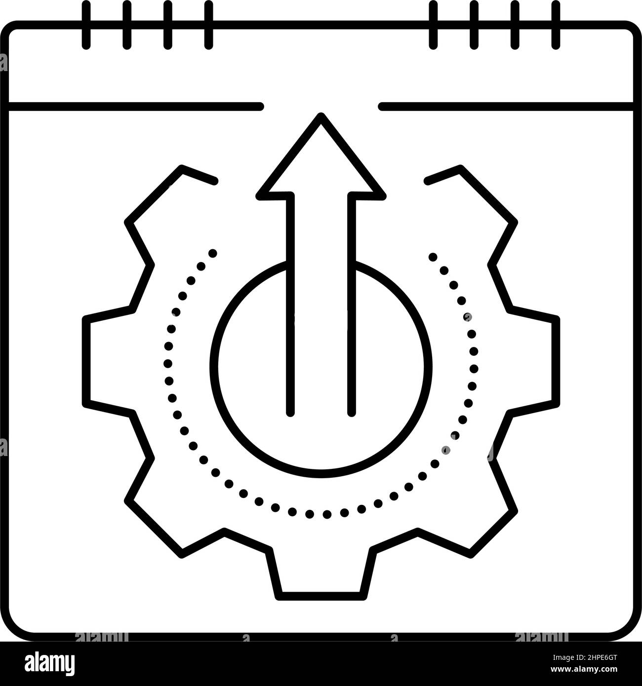 date working process calendar line icon vector illustration Stock ...