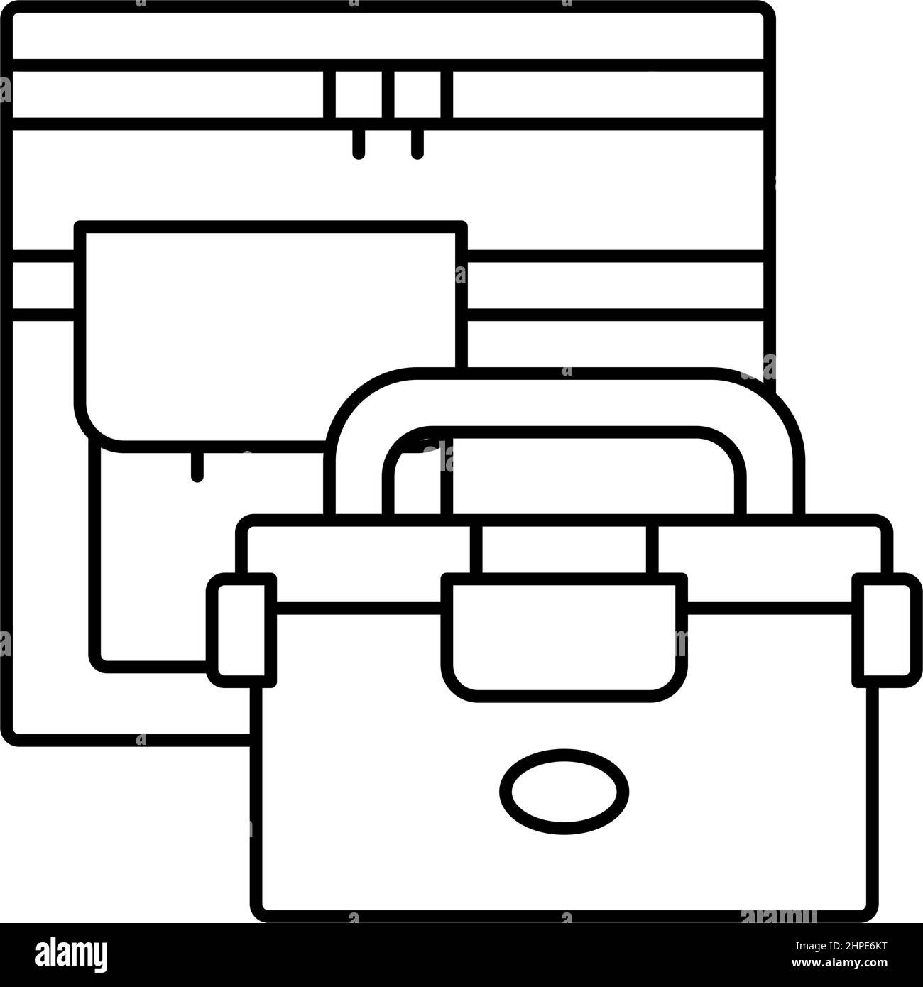 lunch box line icon vector illustration Stock Vector Image & Art - Alamy