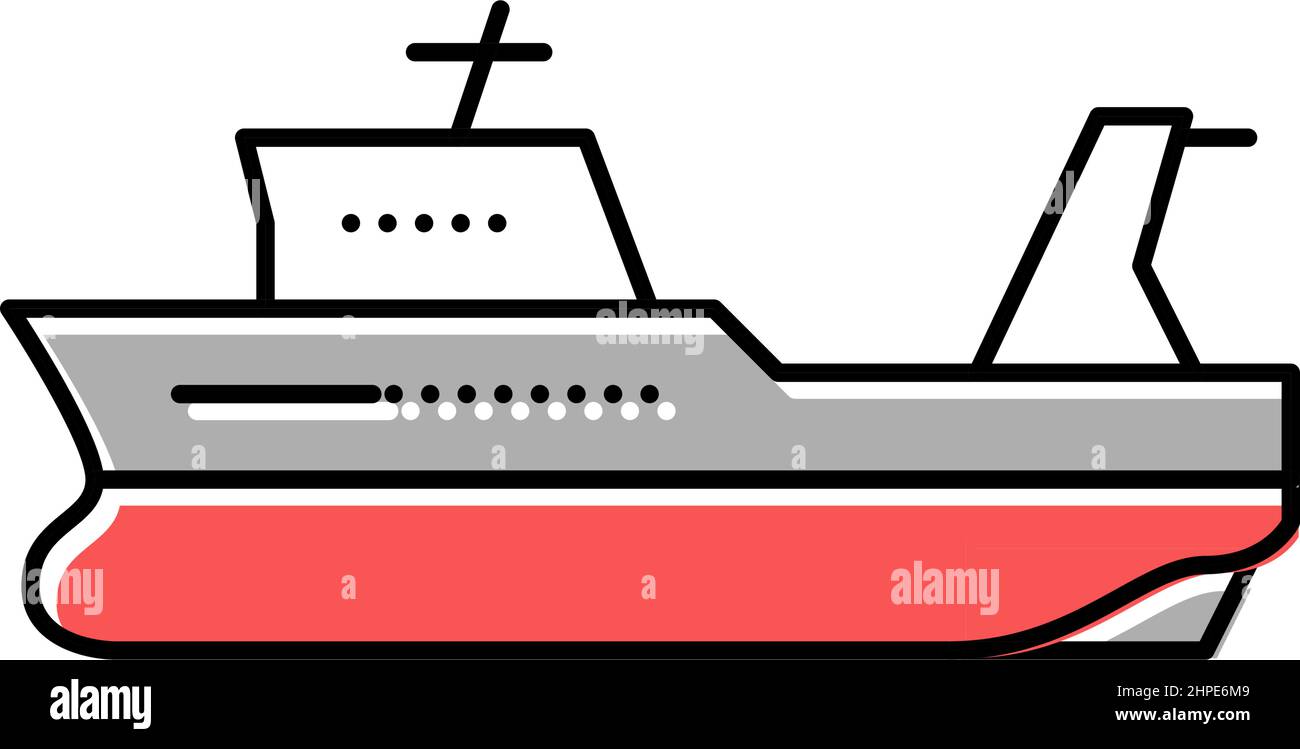 trawler boat color icon vector illustration Stock Vector Image & Art ...