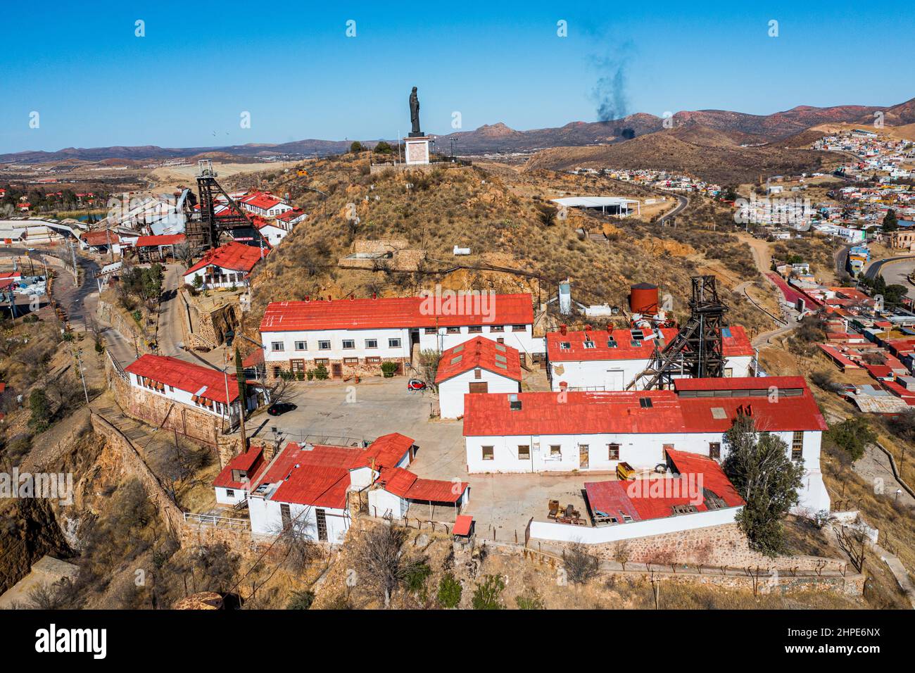 Aerial view of Hidalgo Parral in Chihuahua Mexico. Parral is a magical ...