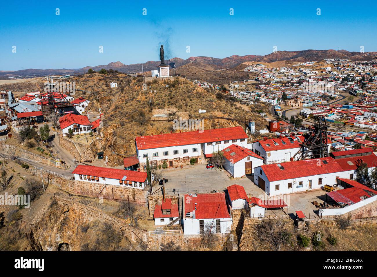 Aerial view of Hidalgo Parral in Chihuahua Mexico. Parral is a magical ...