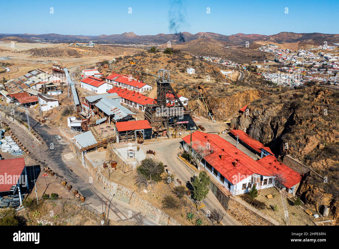 Aerial view of Hidalgo Parral in Chihuahua Mexico. Parral is a magical ...