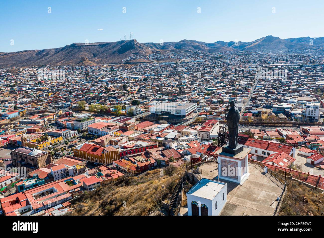 Aerial view of Hidalgo Parral in Chihuahua Mexico. Parral is a magical ...