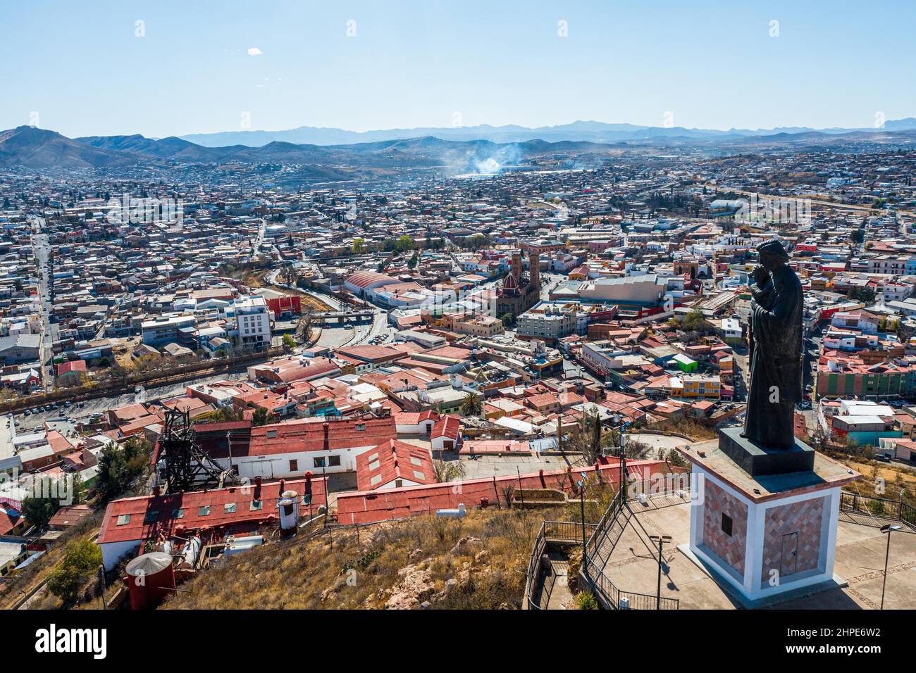 Aerial view of Hidalgo Parral in Chihuahua Mexico. Parral is a magical ...