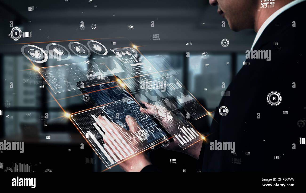 Conceptual business dashboard for financial data analysis . 3D render ...