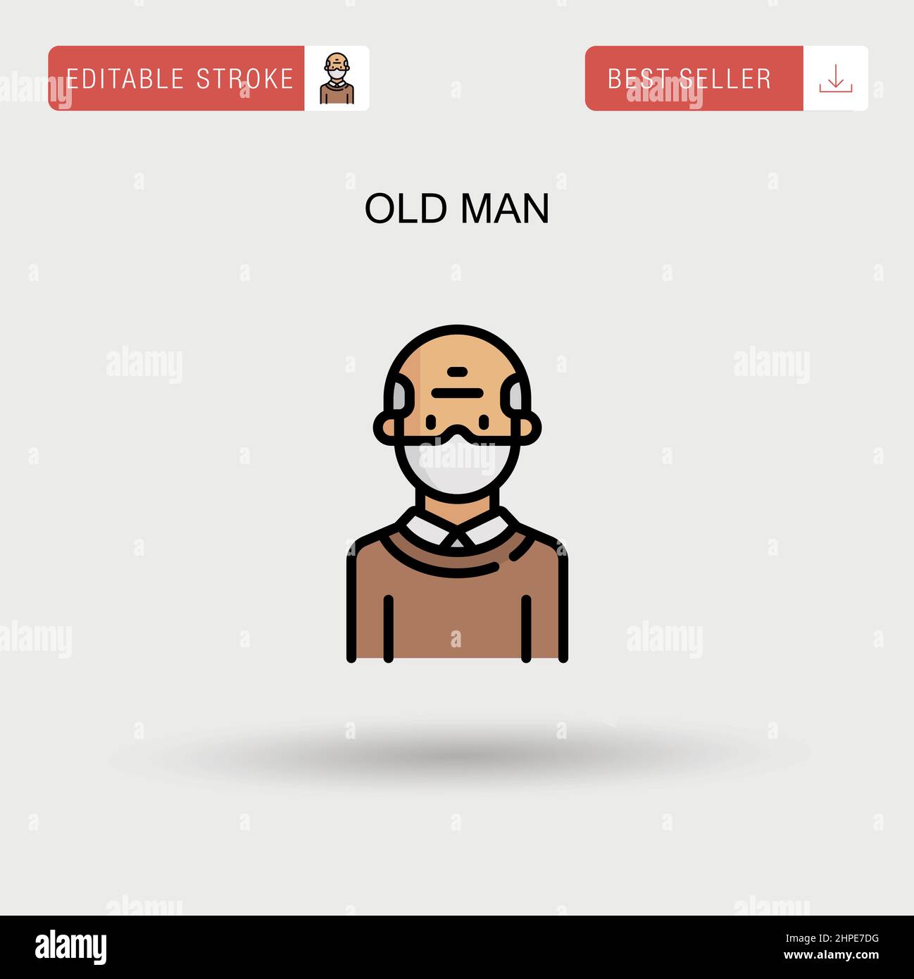 Smiling old man icon Stock Vector Images - Alamy