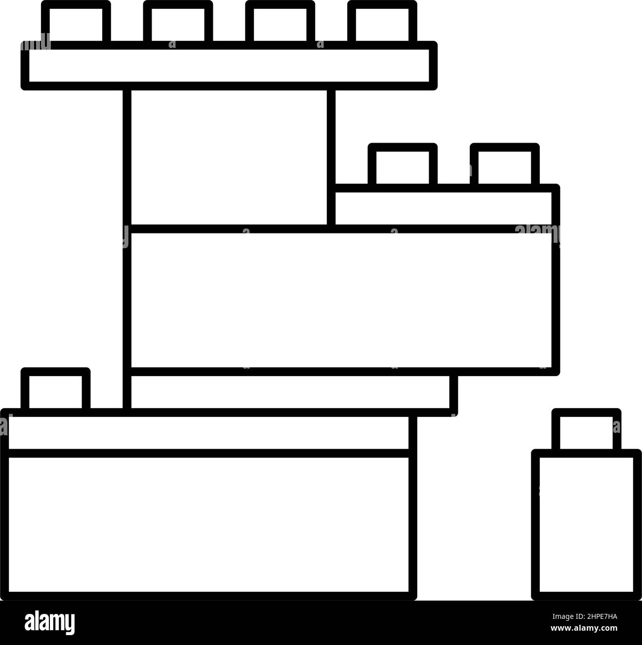 construction toys line icon vector illustration Stock Vector Image ...