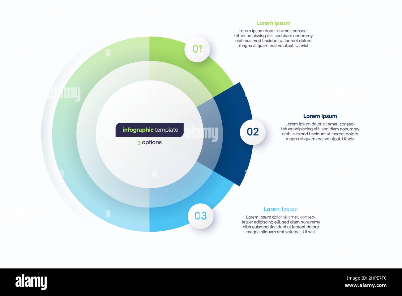 Three option circle infographic design template. Vector illustration ...