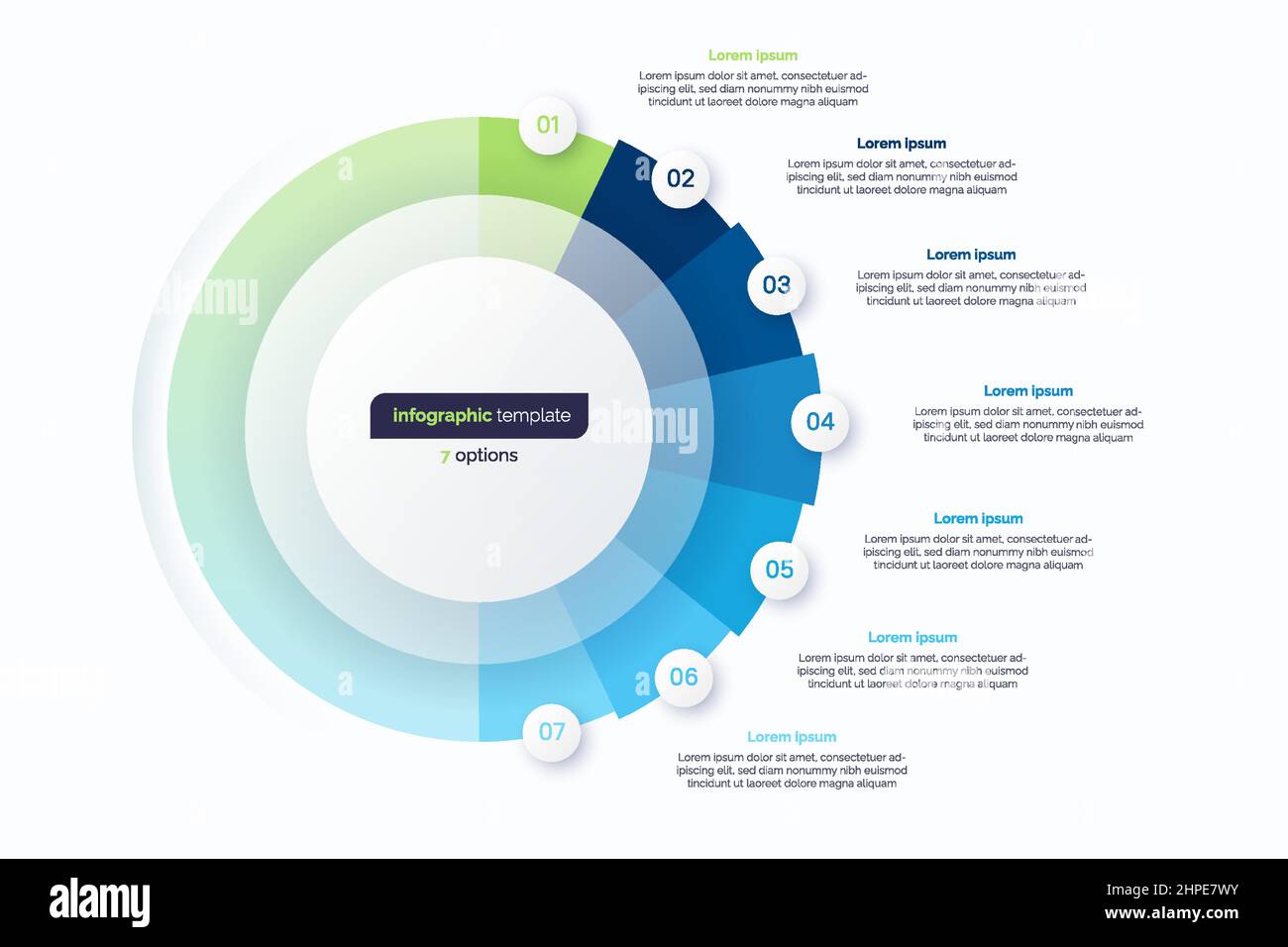 Seven option circle infographic design template. Vector illustration ...