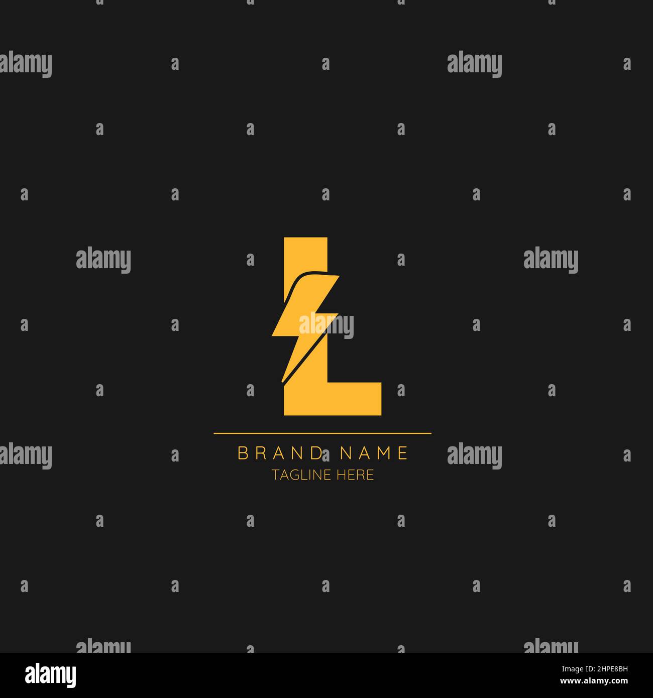 Initial L Letter with Lightning Bolt Logo Icon Stock Vector Image & Art ...