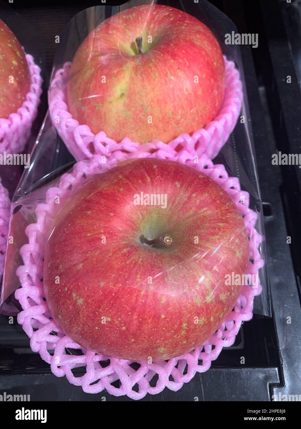 Tokio, Japan. 17th Feb, 2022. Elaborate packaging of apples in ...
