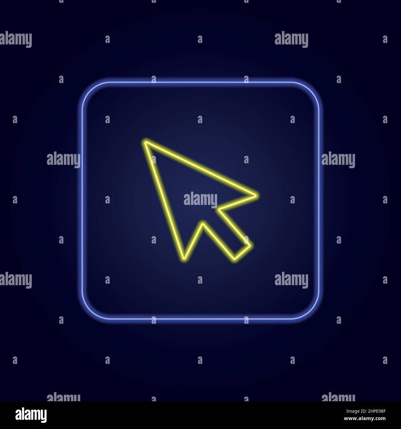 Beautiful stylish colorful neon icon sign cursor - Vector illustration ...