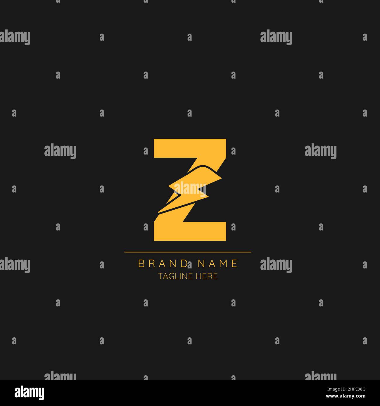 Initial Z Letter with Lightning Bolt Logo Icon Stock Vector Image & Art ...