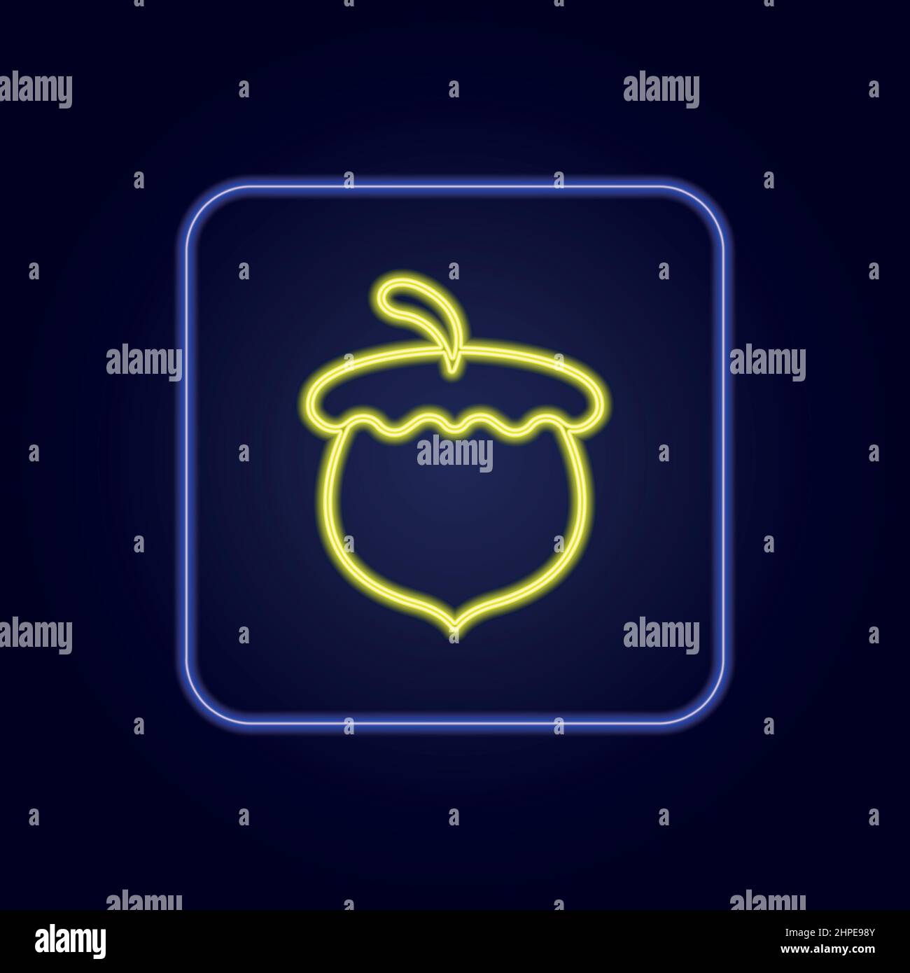 Beautiful stylish colorful neon icon sign acorn - Vector illustration ...