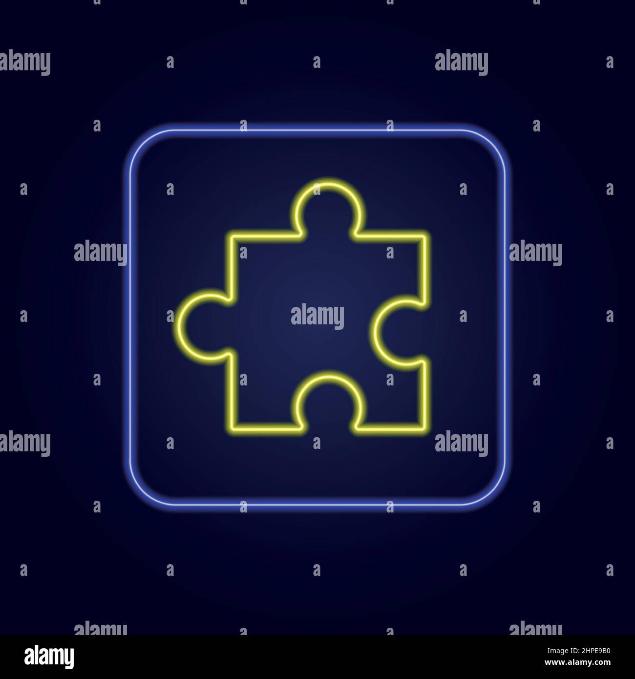 Beautiful stylish colorful neon icon sign puzzle - Vector illustration ...