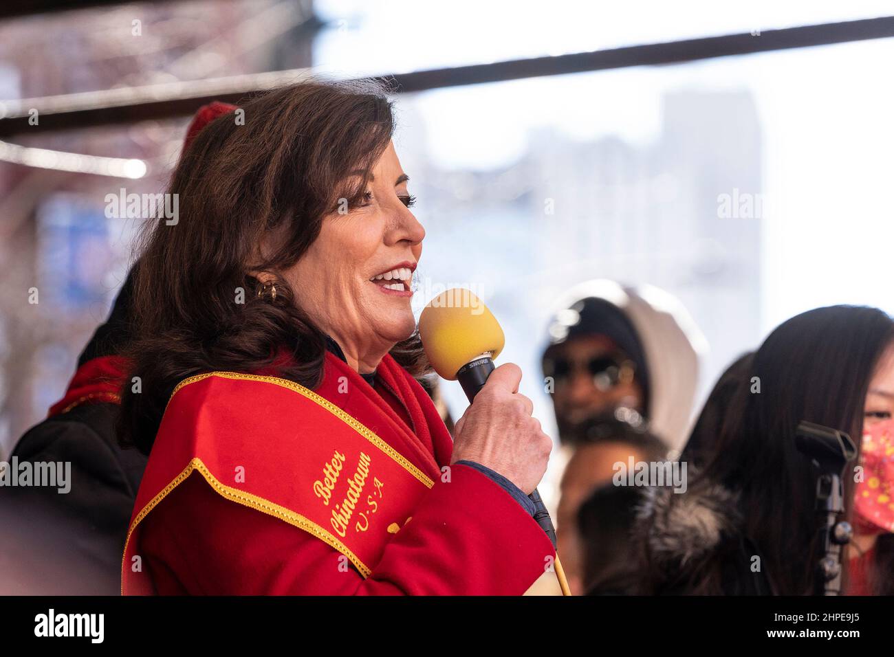 New York, United States. 20th Feb, 2022. Governor Kathy Hochul speaks ...