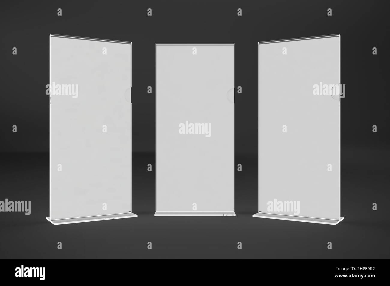 Front View of Table Top Clear Acrylic Vertical Flyer Stands with Paper ...