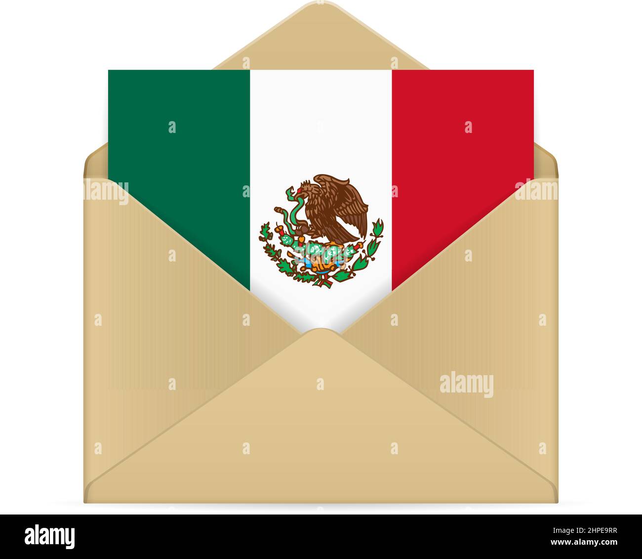 Envelope with Mexico flag on a white background. Vector illustration ...
