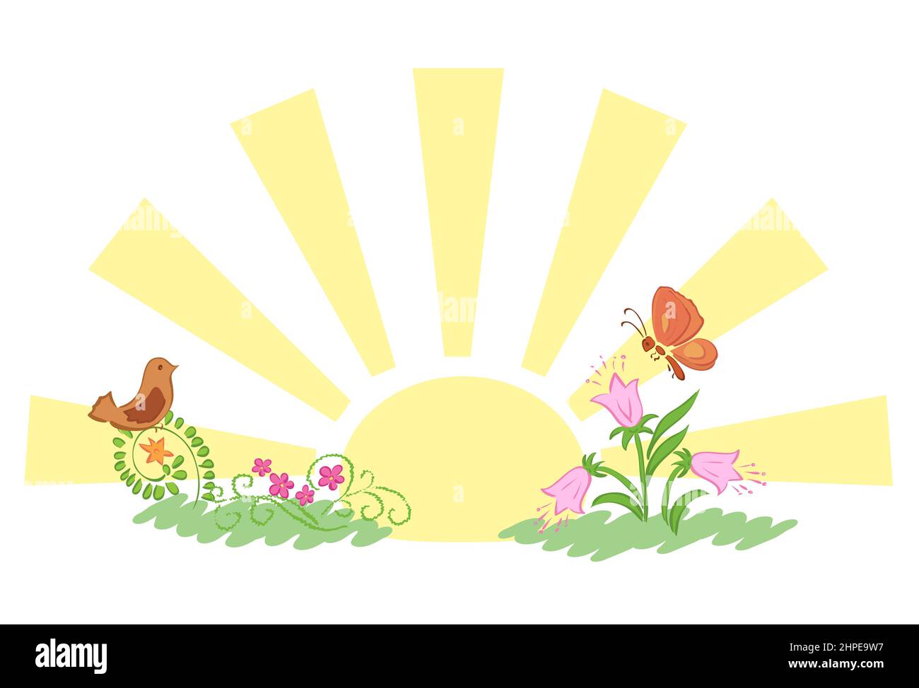 sunrise and summer nature - vector Stock Vector Image & Art - Alamy