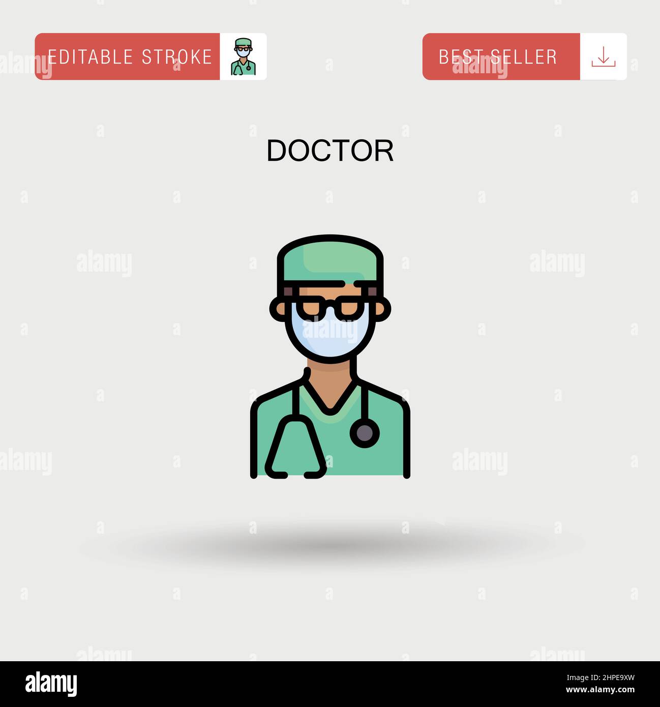 Portrait smiling mature doctor Stock Vector Images - Alamy
