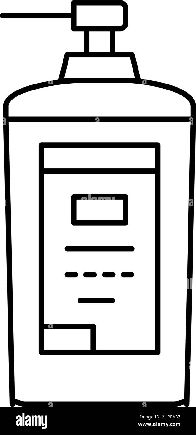 concentrated detergent with dispenser line icon vector illustration ...