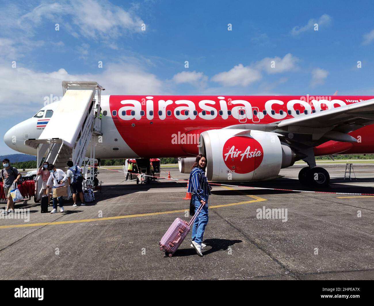 Thai people passenger and foreigner travelers passengers walking carry ...