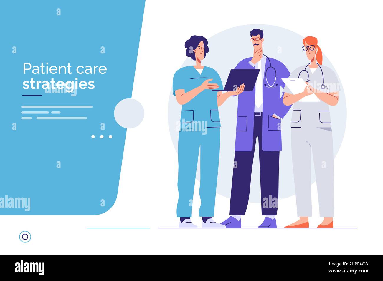 Vector outline illustration of a medical personnel, health workers ...