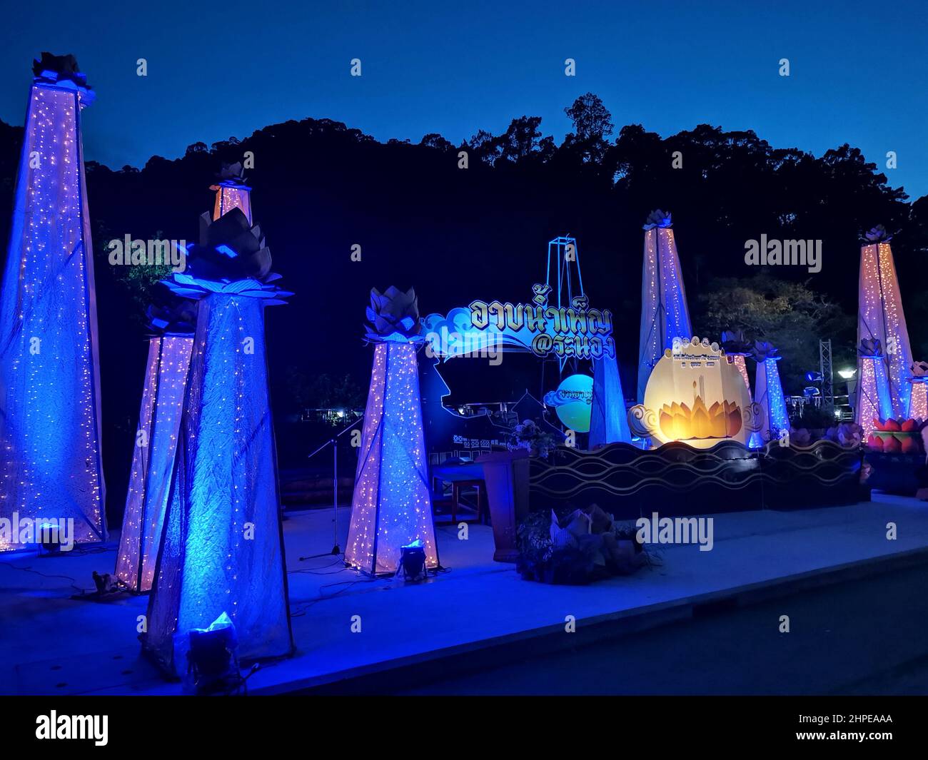 Traditional culture festive event for thai people travel and bathing ...