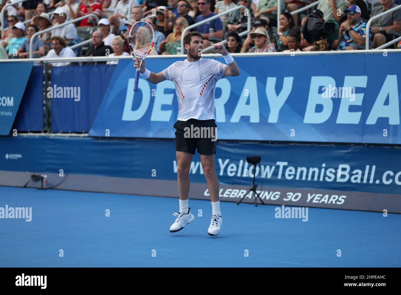 DELRAY BEACH, FL - FEBRUARY 20: Cameron Norrie of Great Britain wins ...