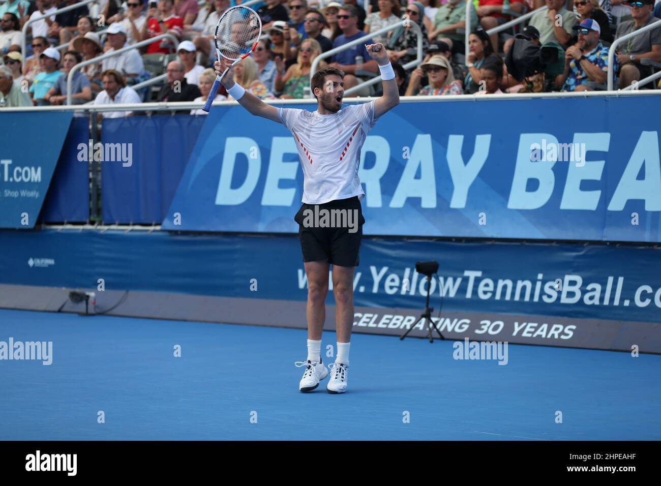 DELRAY BEACH, FL - FEBRUARY 20: Cameron Norrie of Great Britain wins ...