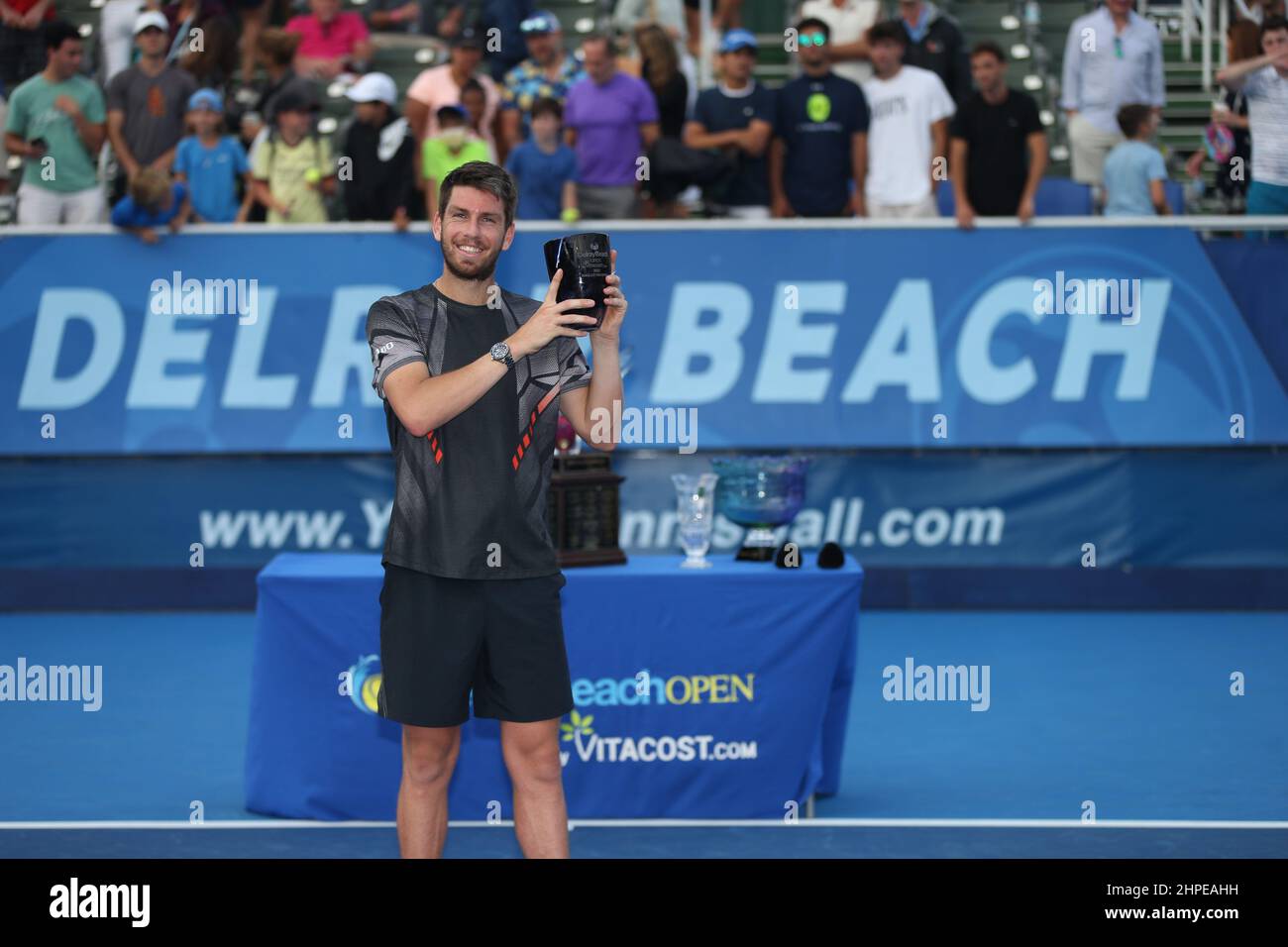 DELRAY BEACH, FL - FEBRUARY 20: Cameron Norrie of Great Britain wins ...