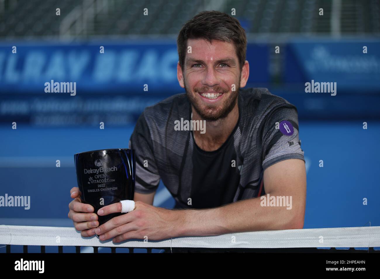 DELRAY BEACH, FL - FEBRUARY 20: Cameron Norrie of Great Britain wins ...