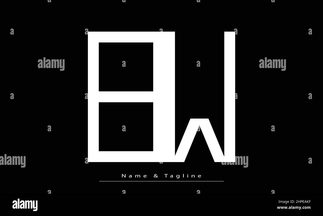 Bw letter logo Black and White Stock Photos & Images - Alamy