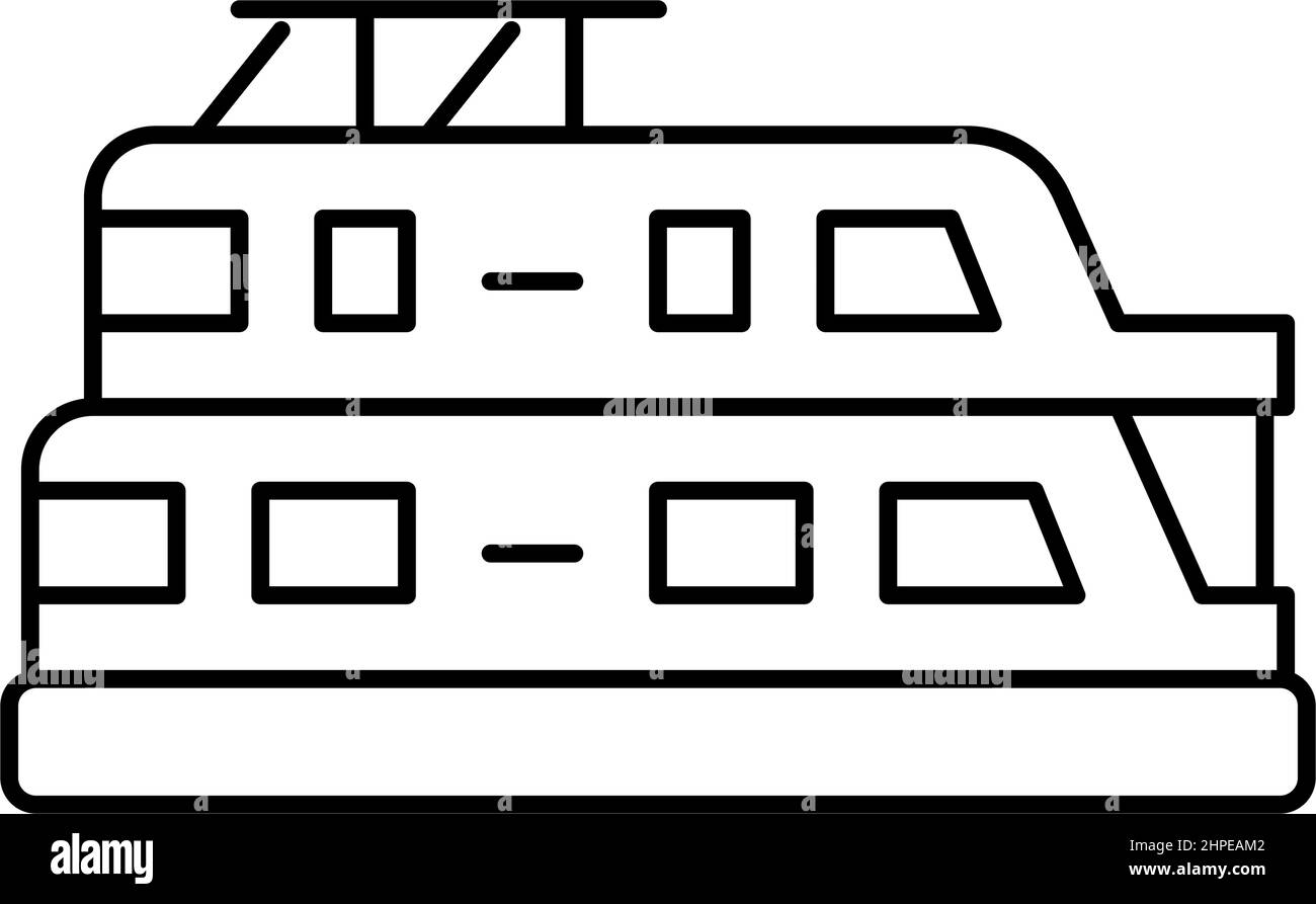 houseboat boat line icon vector illustration Stock Vector Image & Art ...