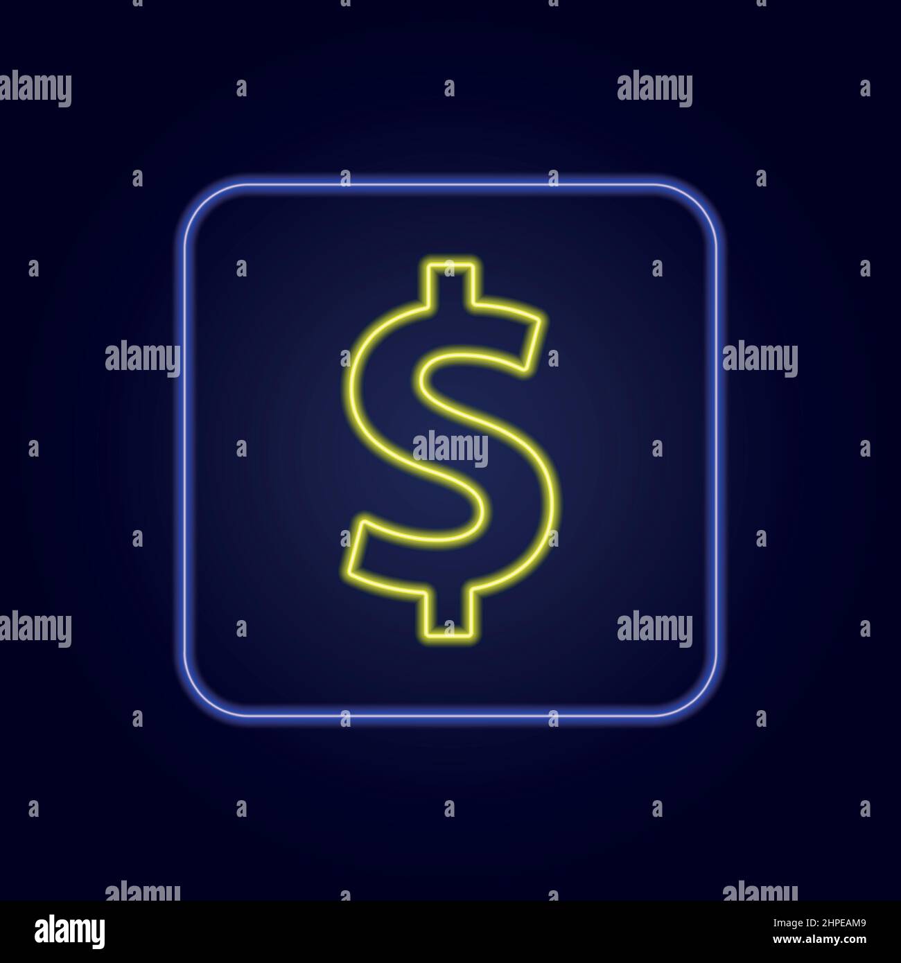 Beautiful stylish colorful neon dollar icon - Vector illustration Stock ...