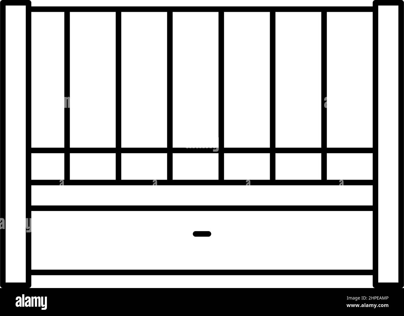 cot baby line icon vector illustration Stock Vector Image & Art - Alamy