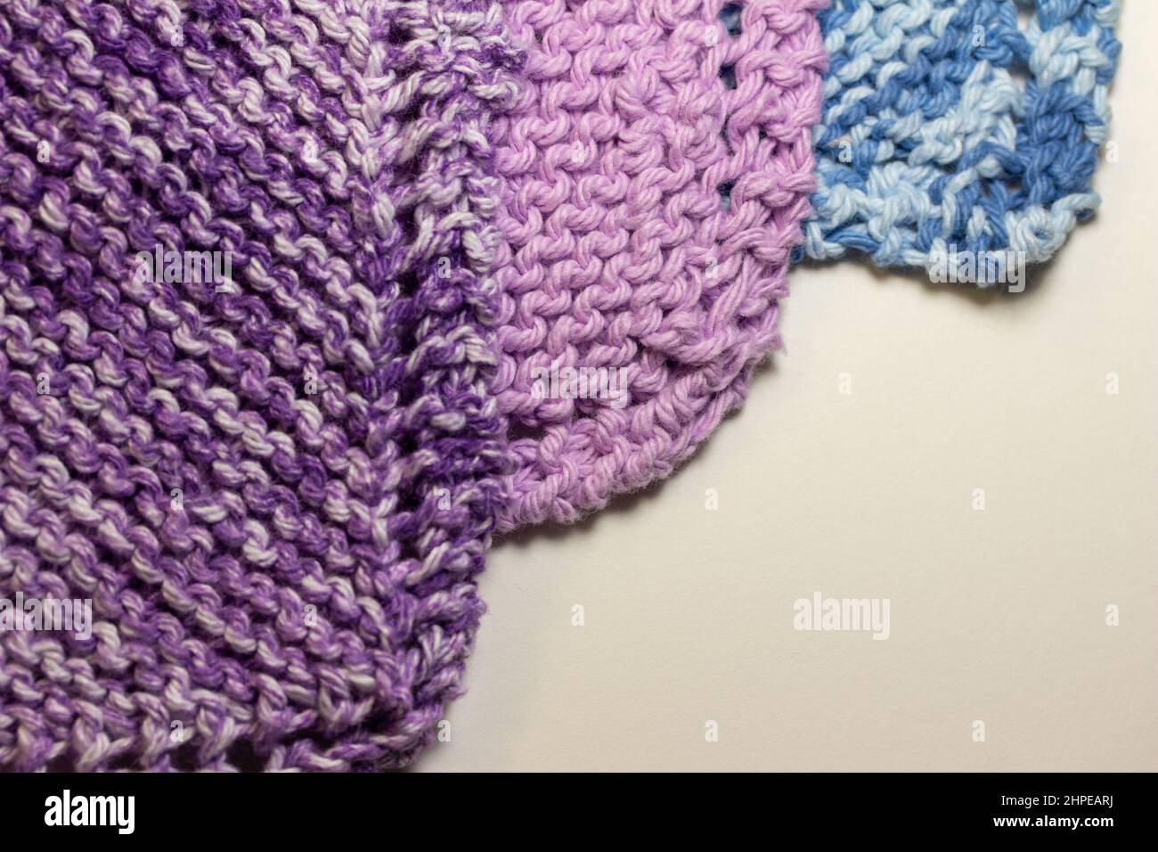 Full frame macro abstract texture background of hand-knitted yarn ...