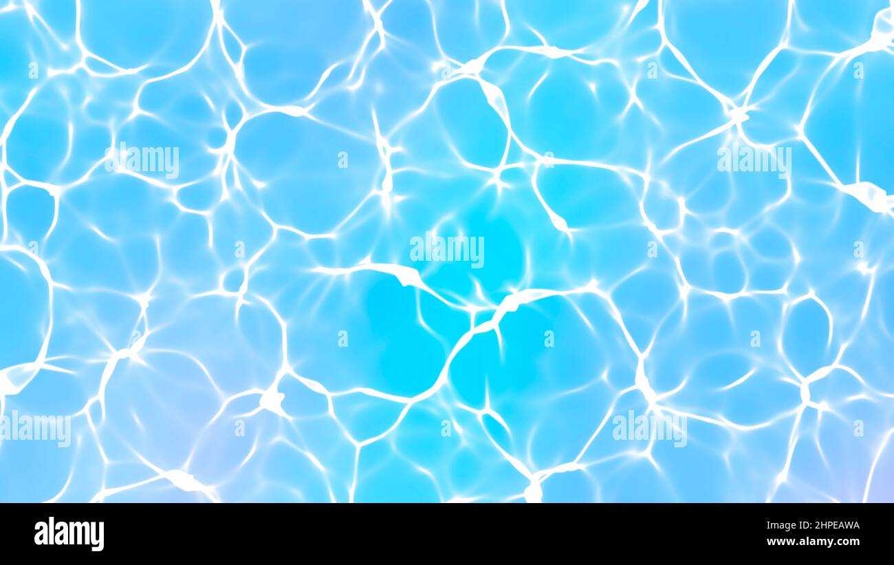 Abstract textural glowing blue background of the surface of the water ...