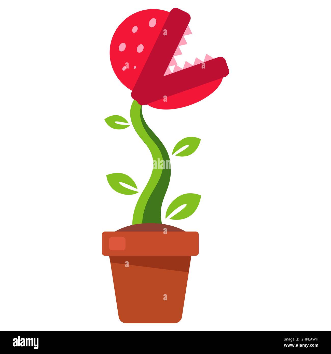 plant with teeth growing in a flower pot. flat vector illustration ...