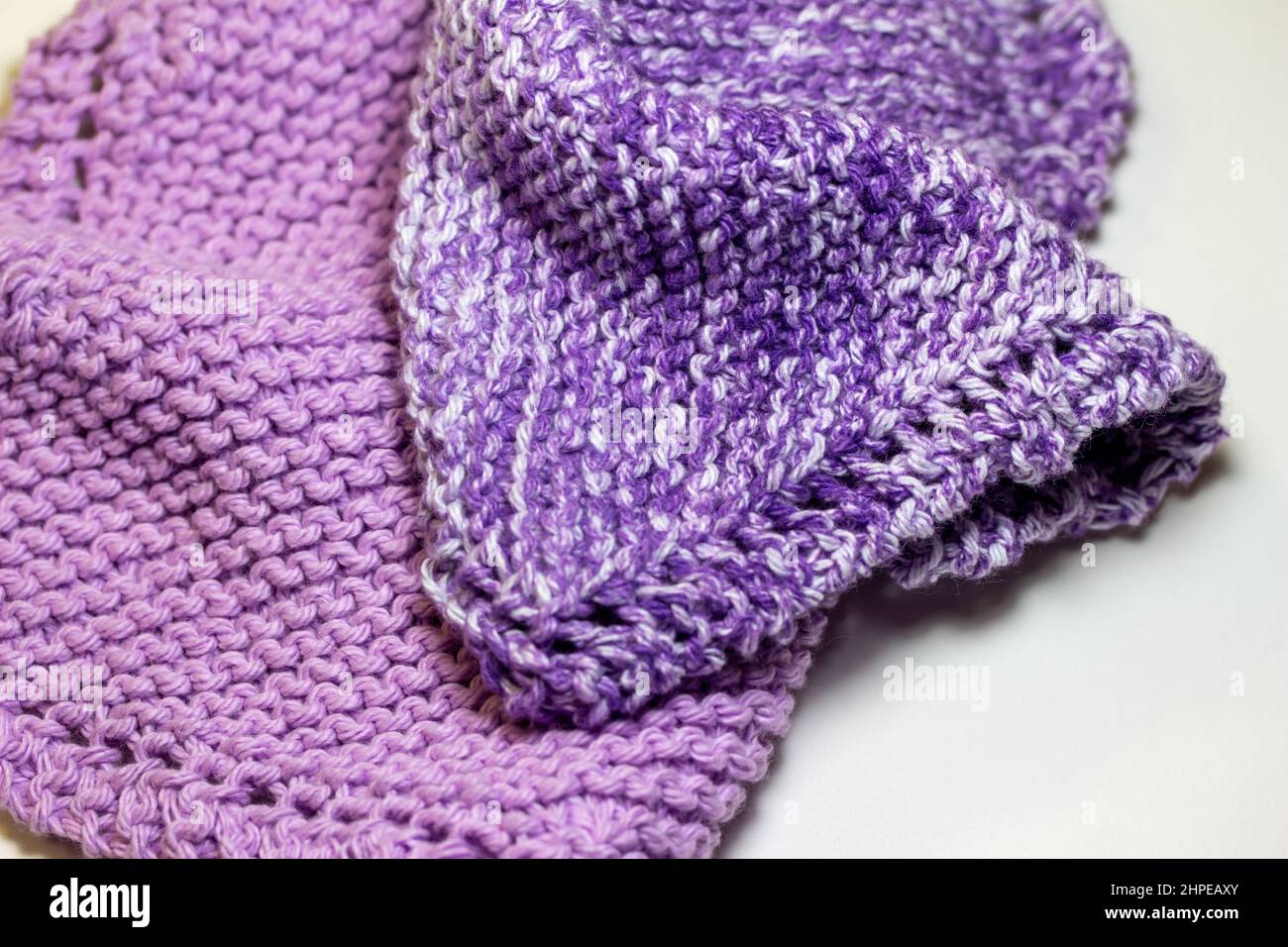 Full frame macro abstract texture background of hand-knitted yarn ...