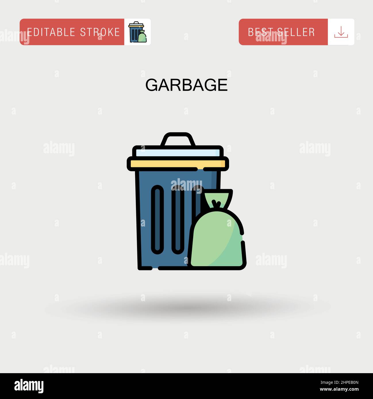 Garbage Simple vector icon Stock Vector Image & Art - Alamy