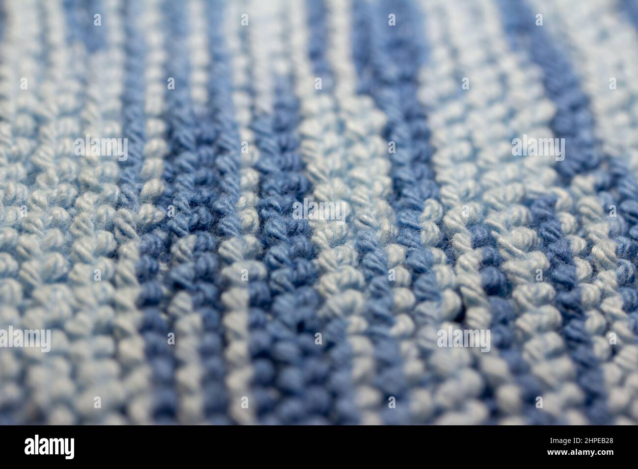 Full frame macro abstract texture background of hand-knitted yarn ...